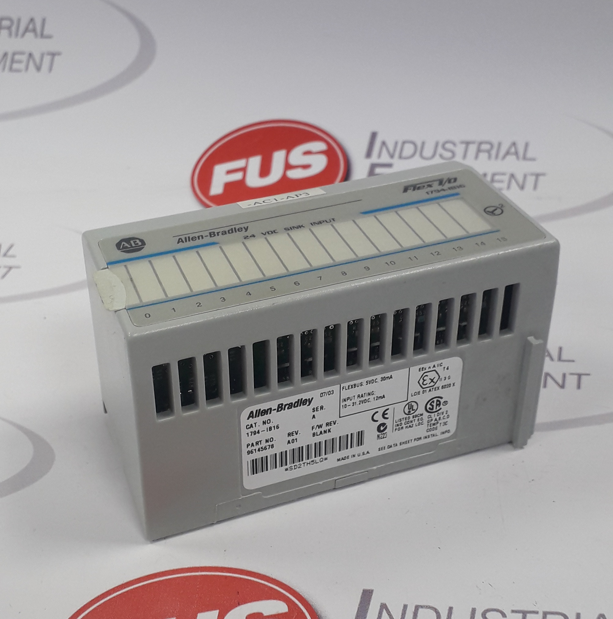 Allen Bradley 1794-IB16 & 1794-TB3 Ser A Flex Input/Output Module with Base Unit - FUS Industrial