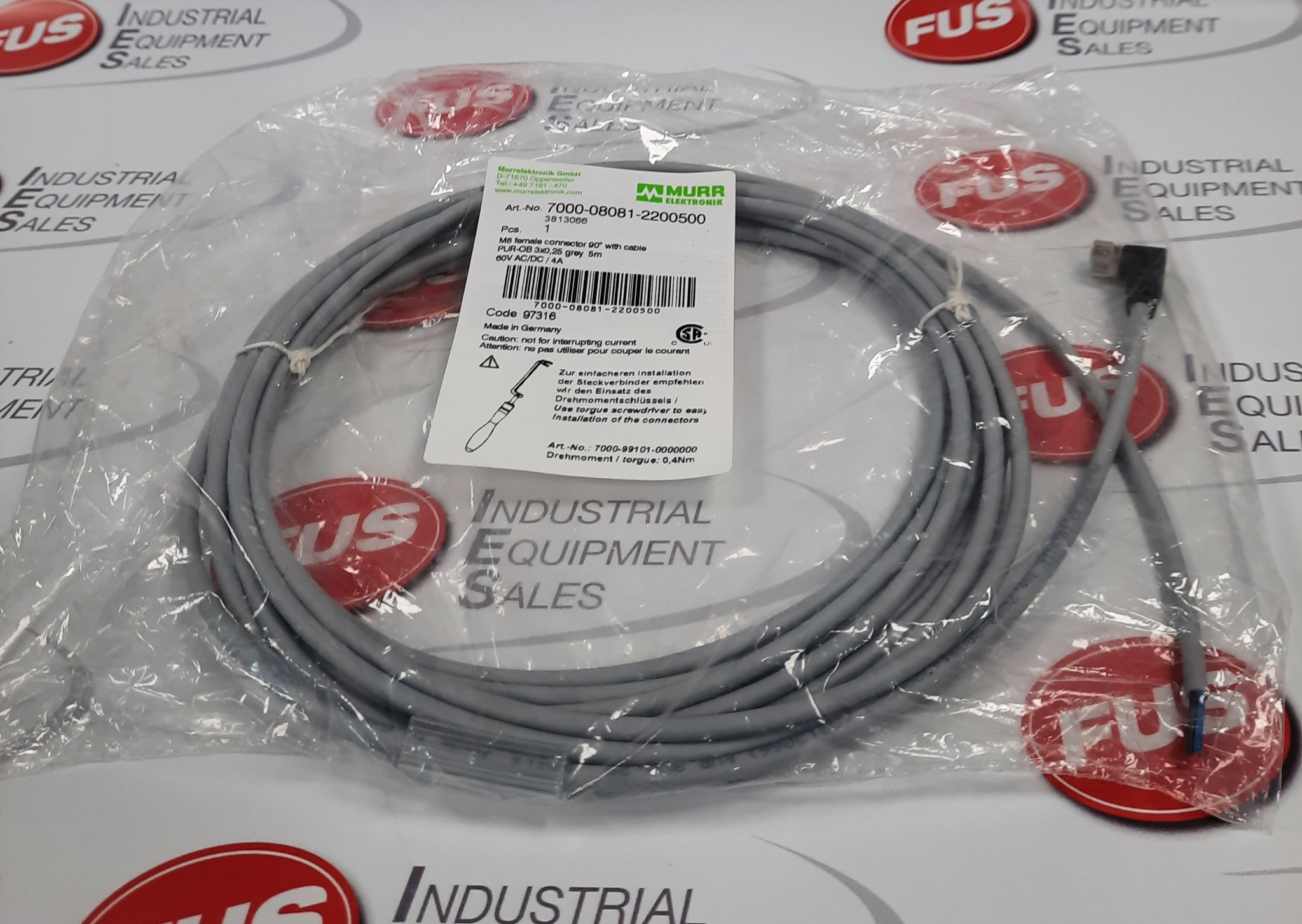 Murr Elektronik 7000-08081-2200500 M8 Female Connector 90° with cable ...