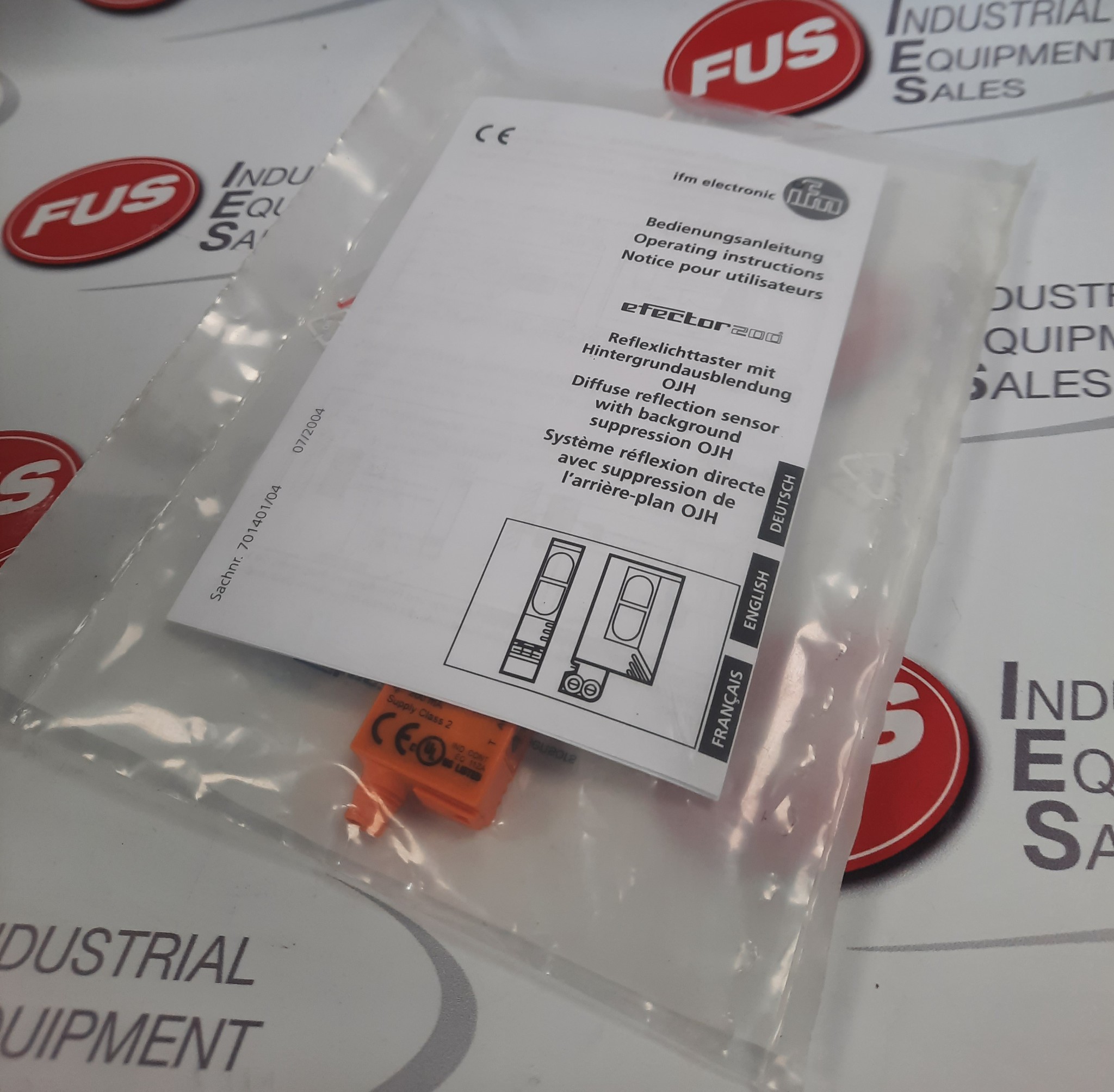 IFM Electronic OJ5048 (OJH-FPKG/SO/AS Photo Electric Sensor, Diffuse ...