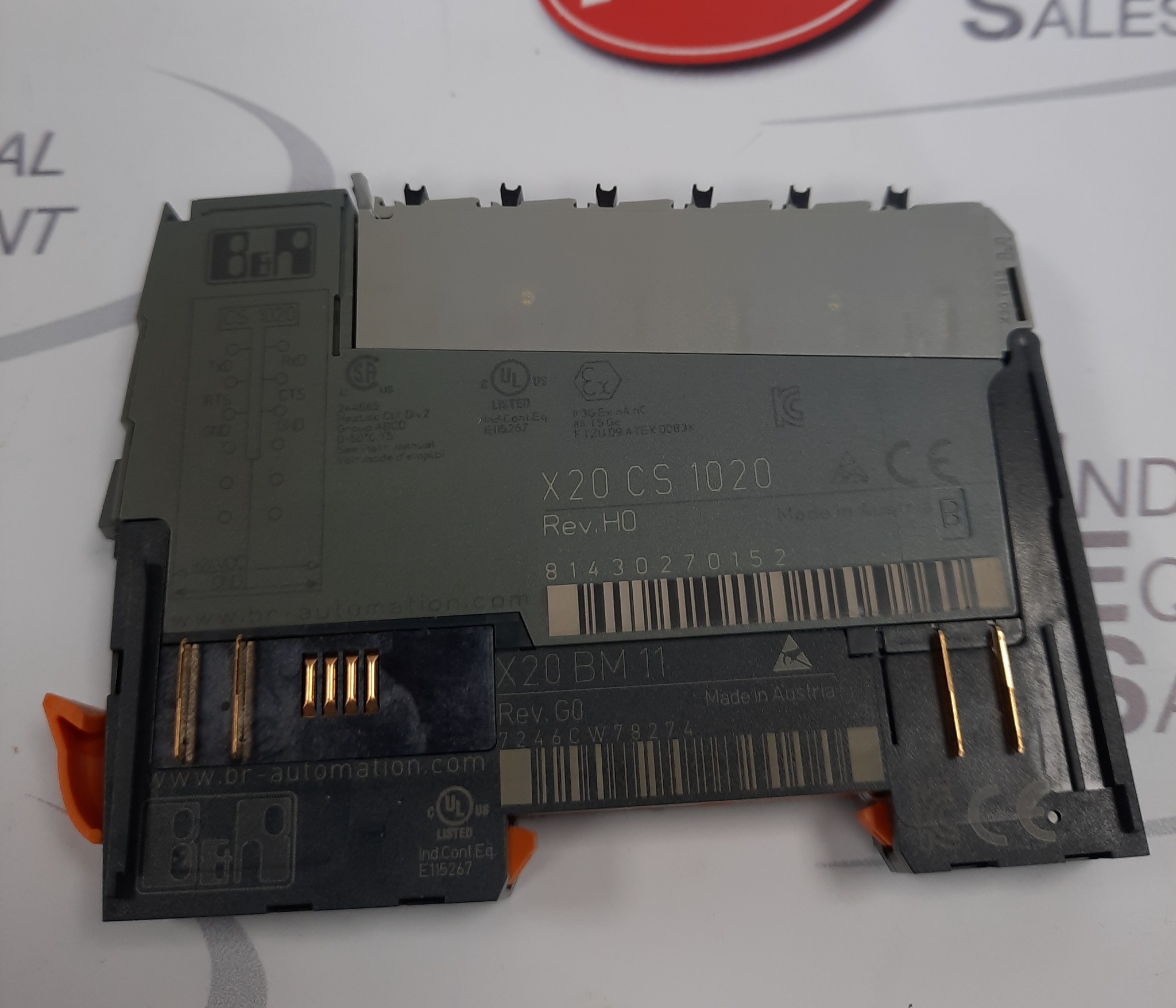 B&R X20 CS 1020 Rev H0 with X20 BM 11 Communications Module - FUS ...