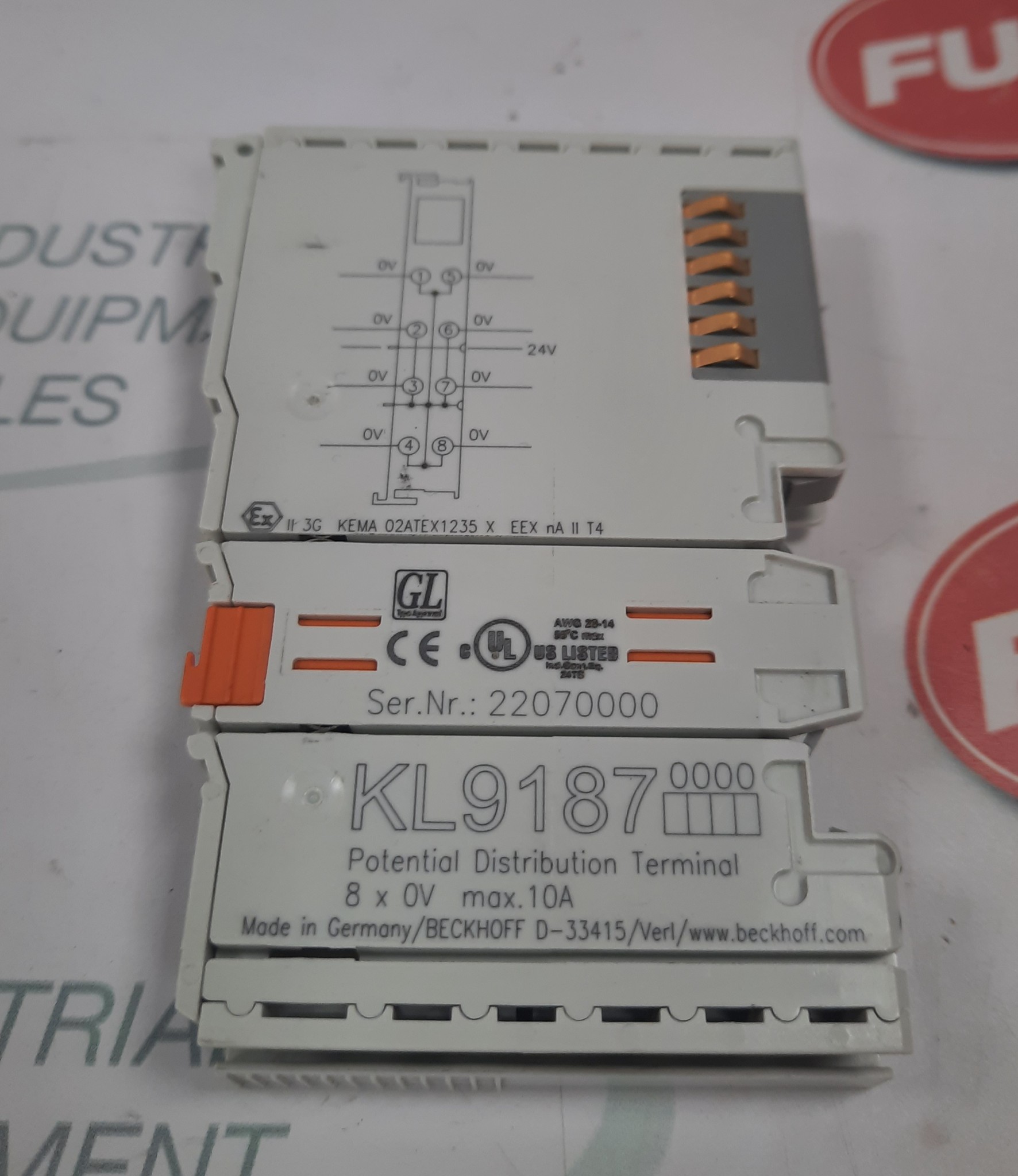 Beckhoff KL9187 Potential Distribution Terminal - FUS Industrial