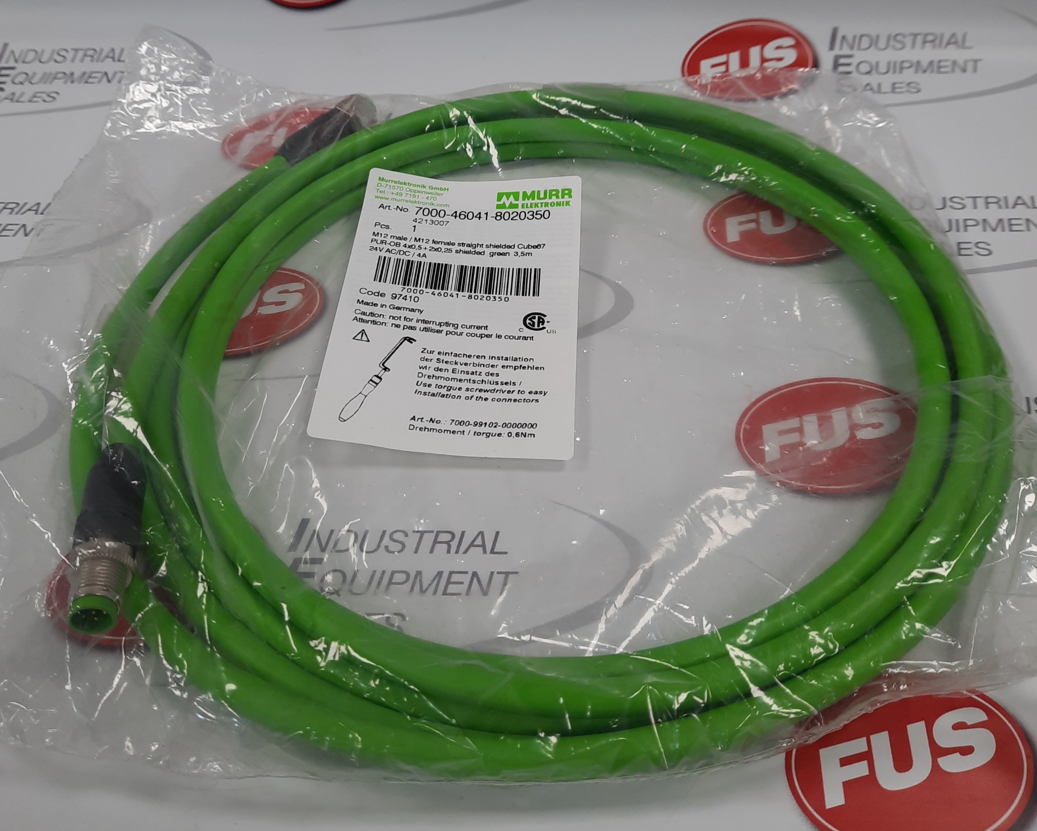 Murr Elektronik 7000-46041-8020350 M12 Male/M12 Female Straight ...