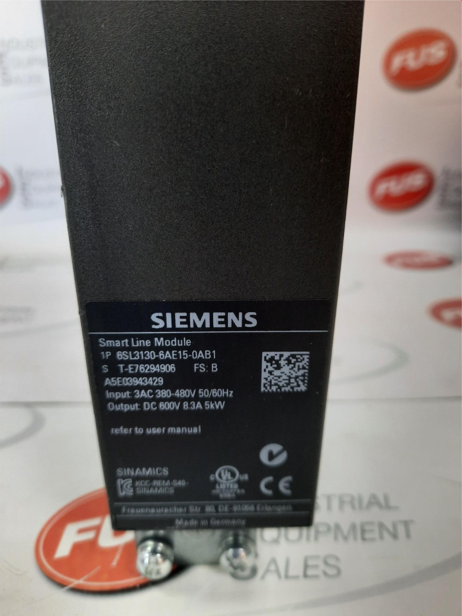 Siemens 6SL3130-6AE15-0AB1 Smart Line Module FS:B - FUS Industrial