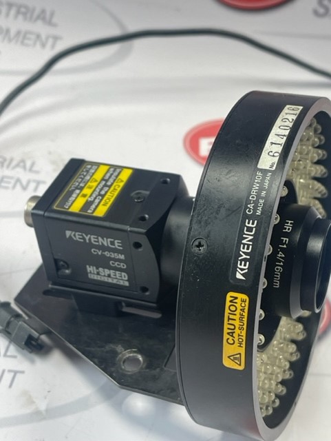 Keyence CV-035M CCD Hi-Speed Digital Camera with CA-DRW10F Illumination Ring - FUS Industrial