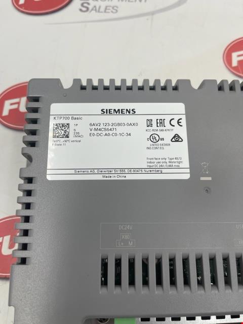 SIEMENS KTP700 Basic 6AV2 123-2GB03-0AX0 HMI - FUS Industrial
