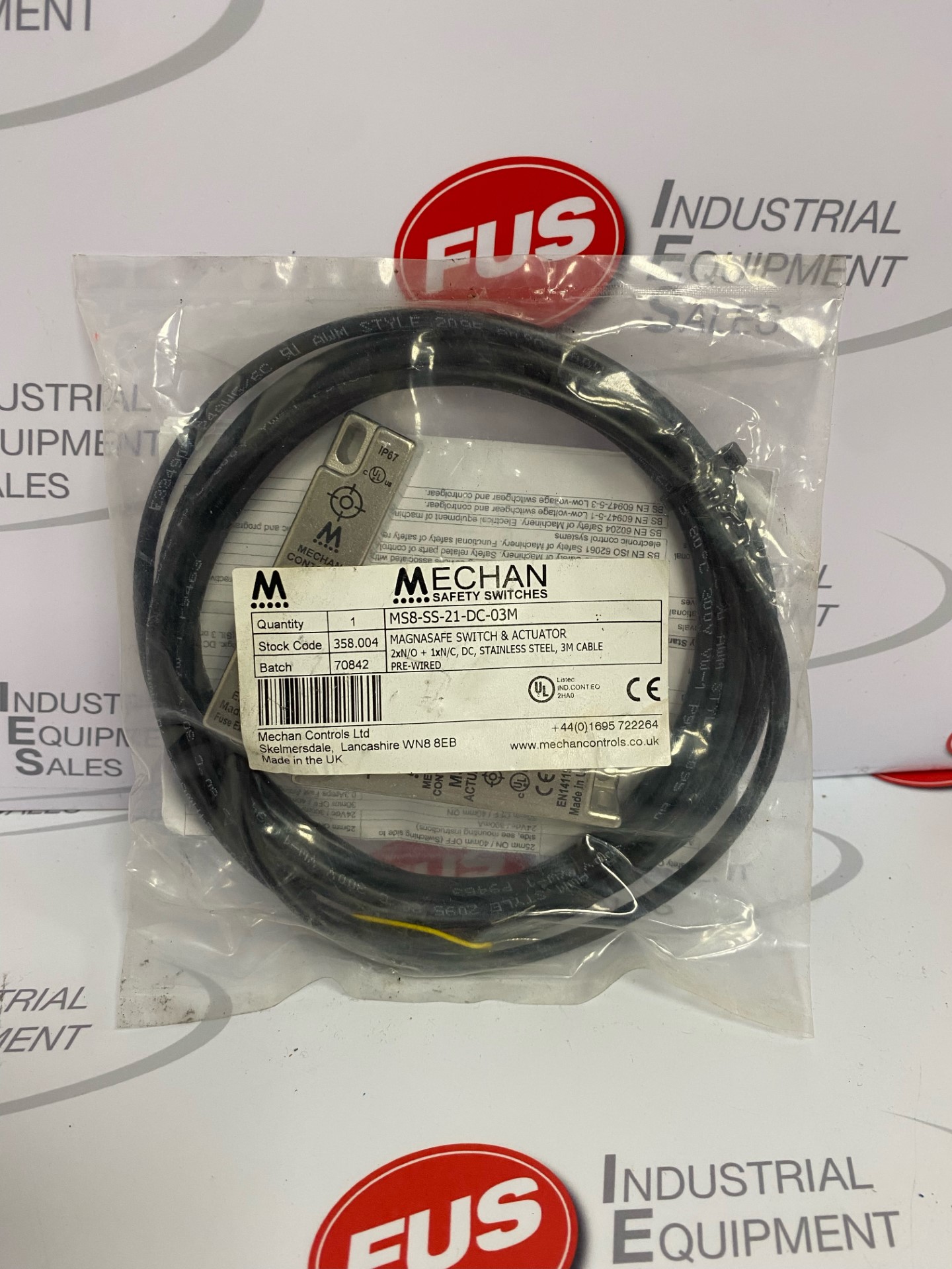 Mechan Controls MS8-SS-21-DC-03M, Magnasafe Switch & Actuator - FUS Industrial