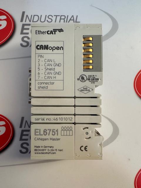 Beckhoff EL6751 Ethercat Terminal CANopen Master - FUS Industrial