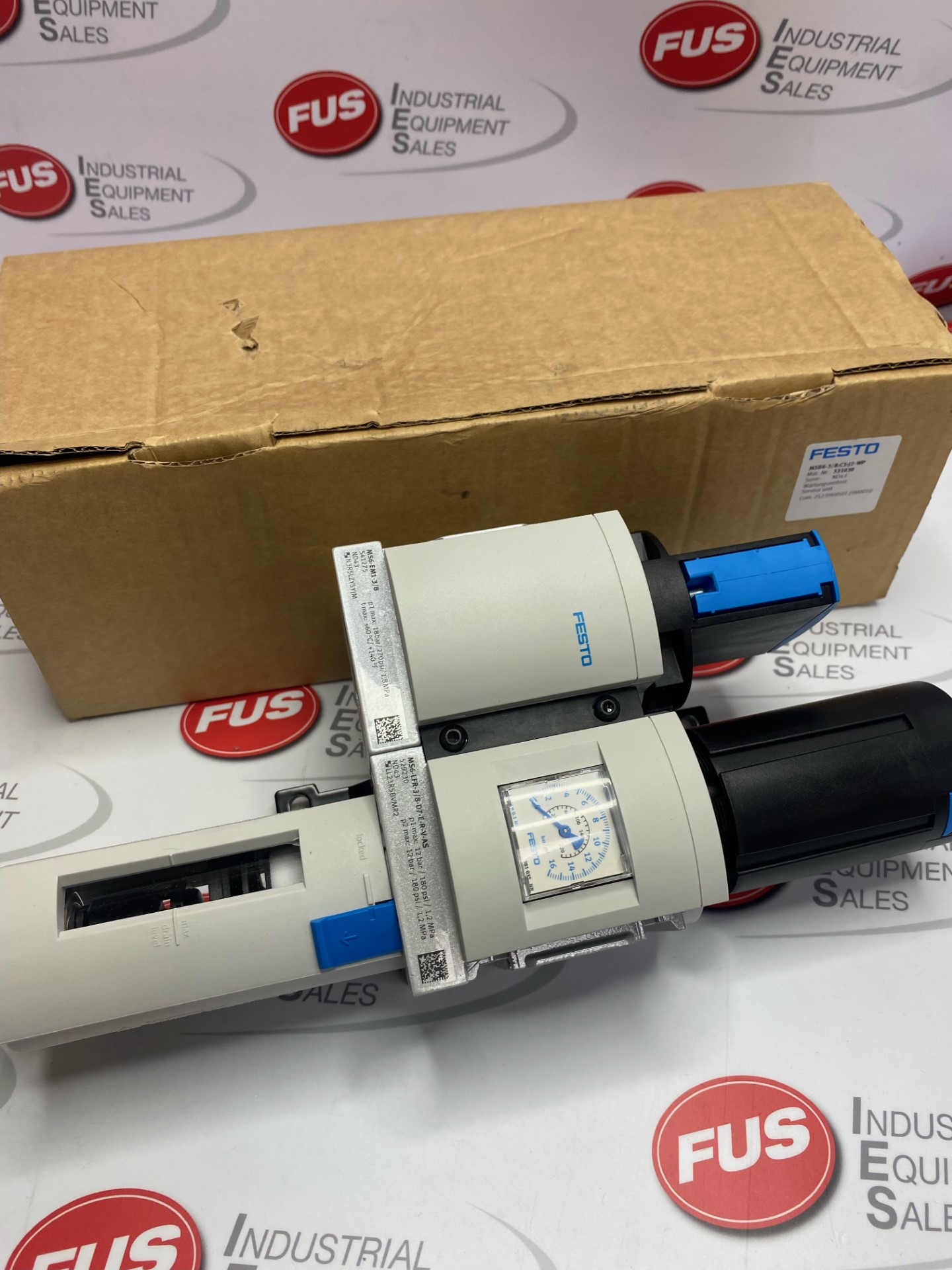 FESTO MS6-LFR-3/8-D7-E-R-V-AS with MS6-EM1-3/8 - FUS Industrial