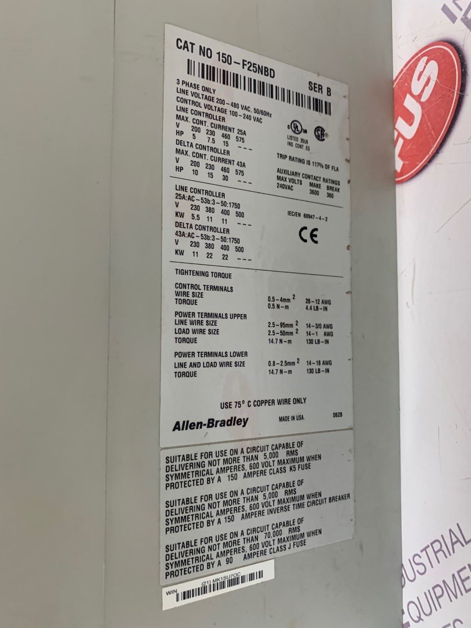 Allen Bradley SMC-Flex AB 150-F25NBD Soft Starter - FUS Industrial