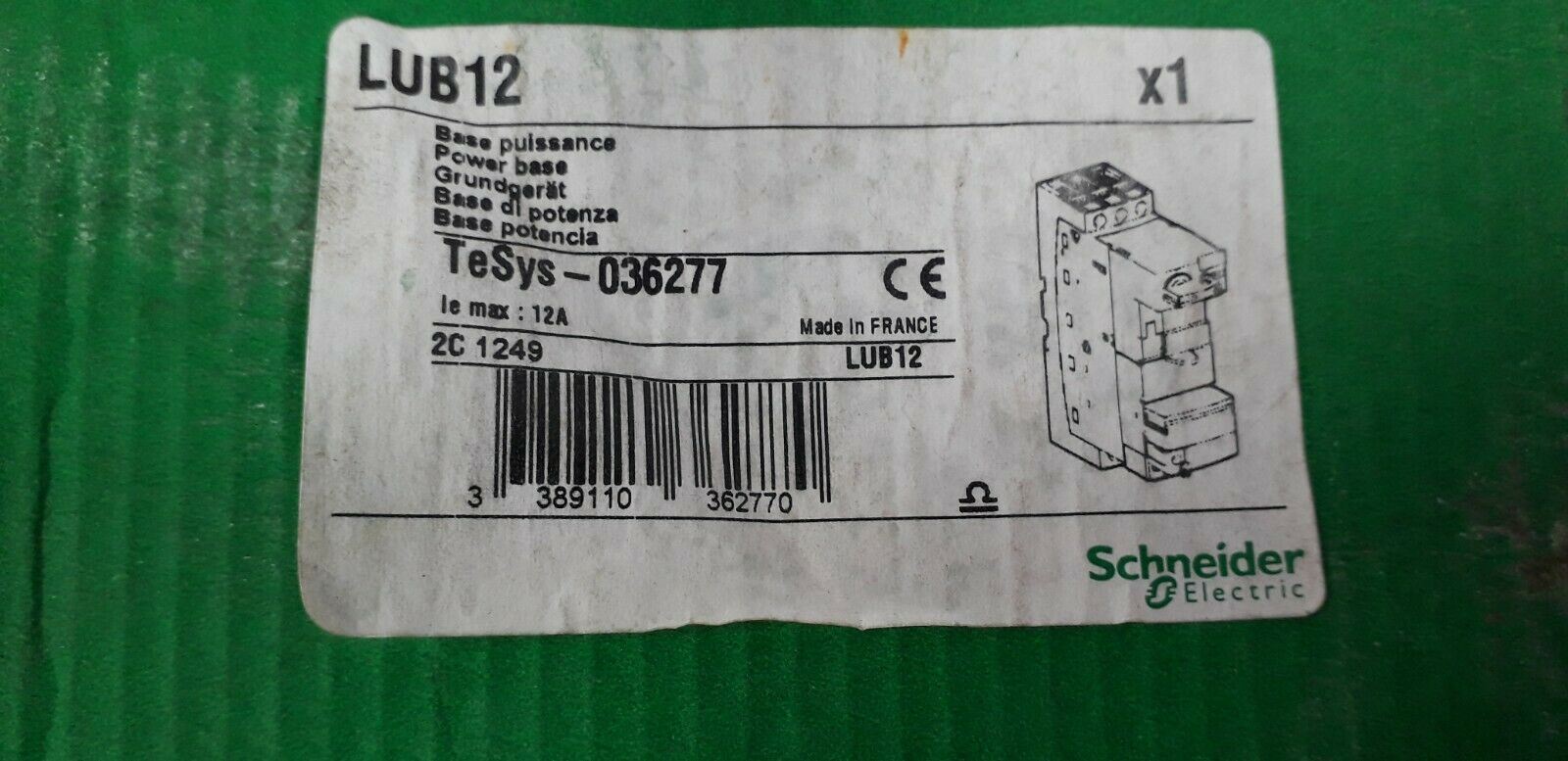 Schneider LUB12 TeSys 036277 U-12A Power base - FUS Industrial
