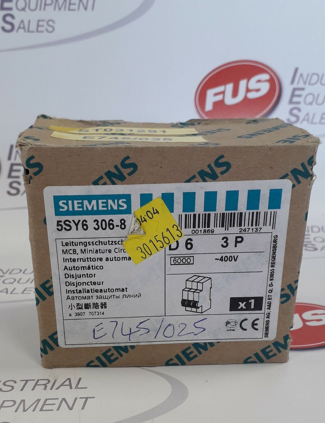 Siemens 5SY6 306-8 Miniature Circuit Breaker 400v - FUS Industrial