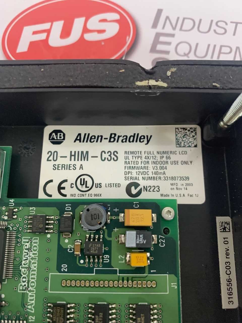 Allen Bradley 20-HIM-C3S Series A LCD Opertaor Interface Keypad - FUS ...
