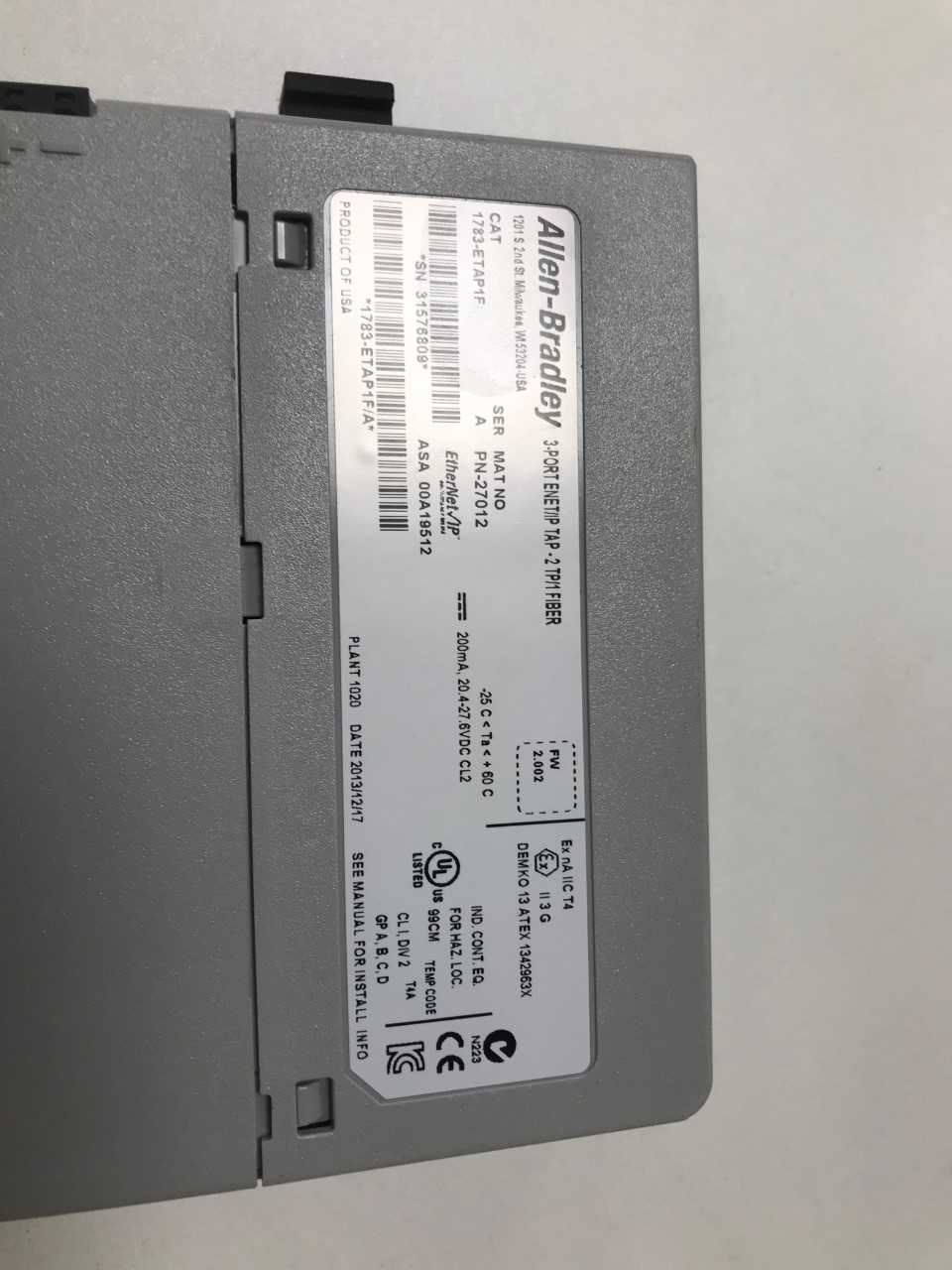 Allen Bradley 1783-ETAP1F 3 Port ENET/IP TAP - 2 TP/1 FIBER Ser A - FUS ...