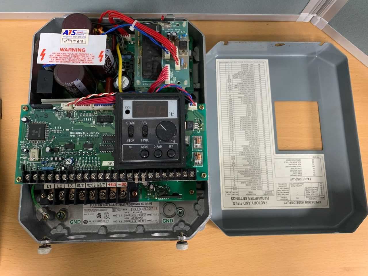 Allen Bradley 1333-YAW Adjustable Frequency AC Motor Drive, 3.2 Kva ...