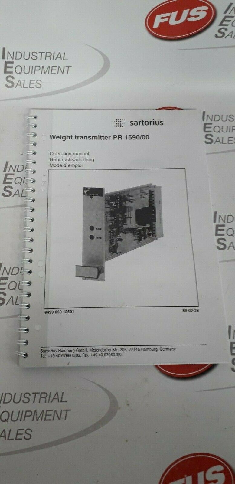 Sartorius PR 1590 / 24 Weight Transmitter - Unused In Box - FUS Industrial