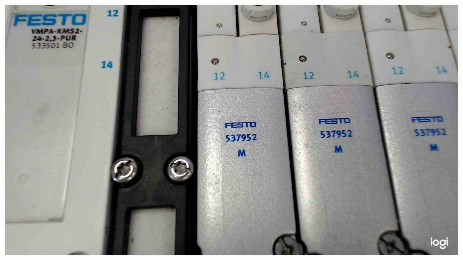 FESTO VMPA-KMS2-24-5-PUR Manifold Block plus 8 x 537952 Solenoid Valves ...