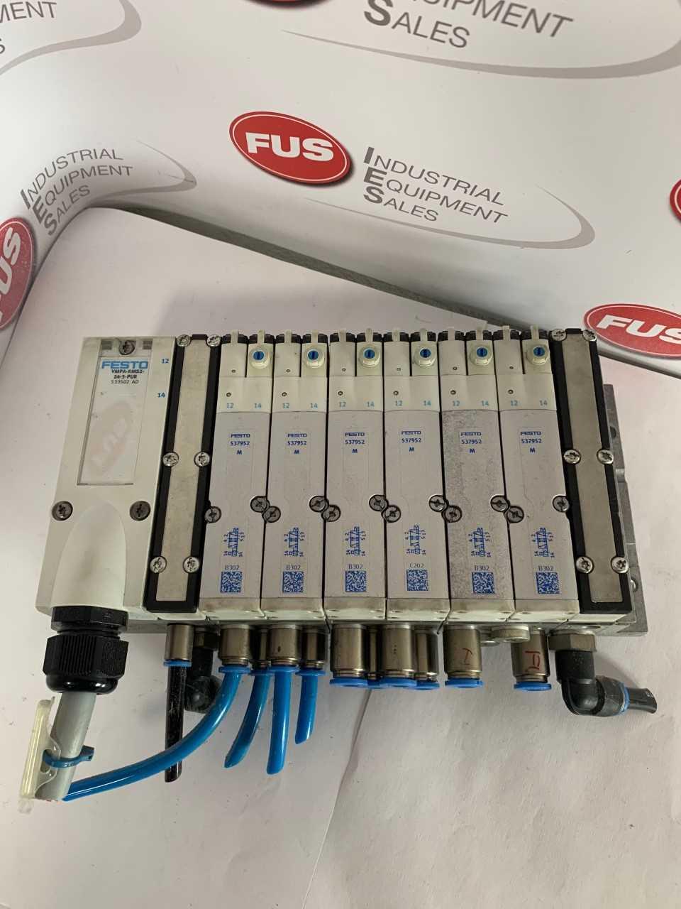 FESTO VMPA-KMS2-24-5-PUR Manifold Block 6 x 537952 Solenoid Valves ...