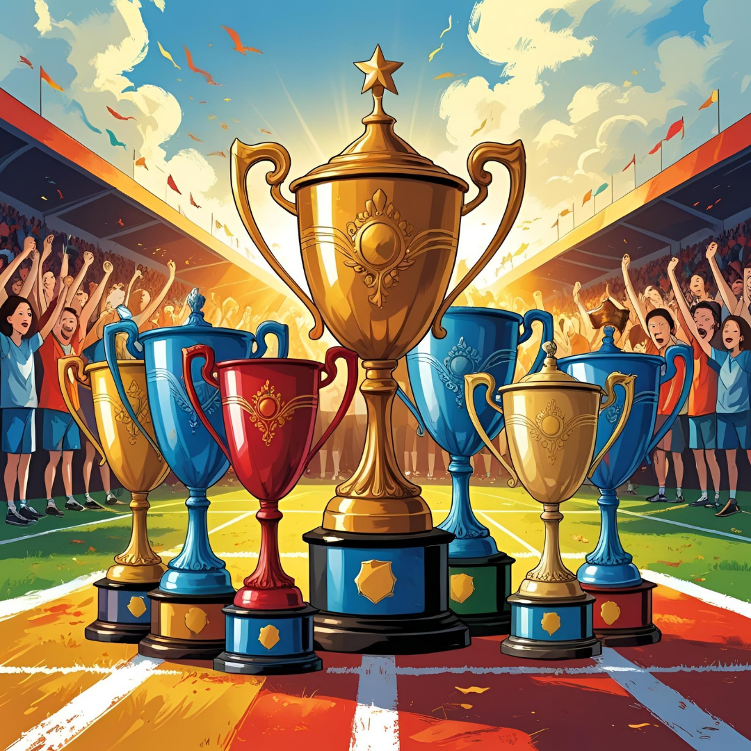 What types of trophies are available for custimisation - Sporty Trophies