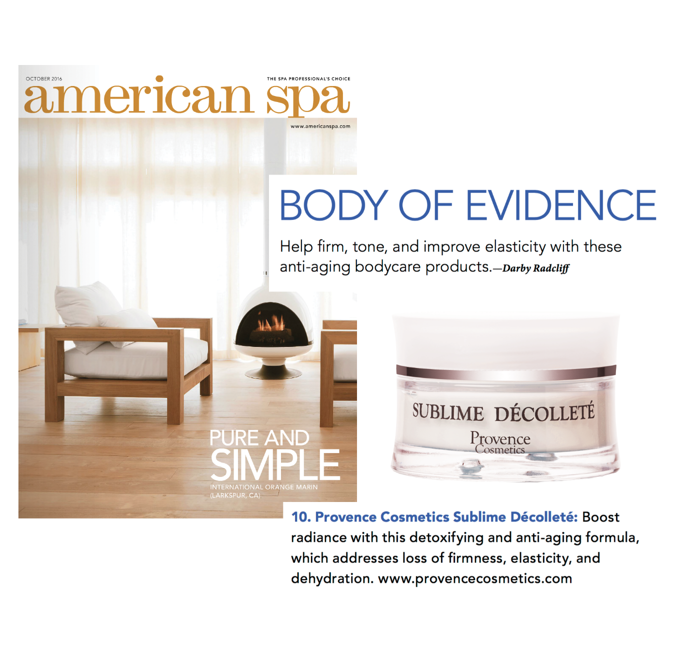 SUBLIME DECOLLETE IS A BODY OF EVIDENCE IN AMERICAN SPA MAGAZINE ...