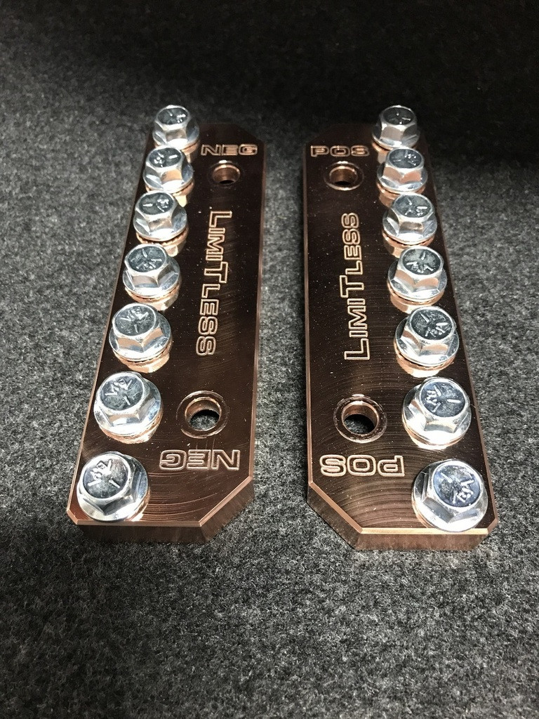 Limitless Lithium Lug style Buss Bars 45AH COPPER