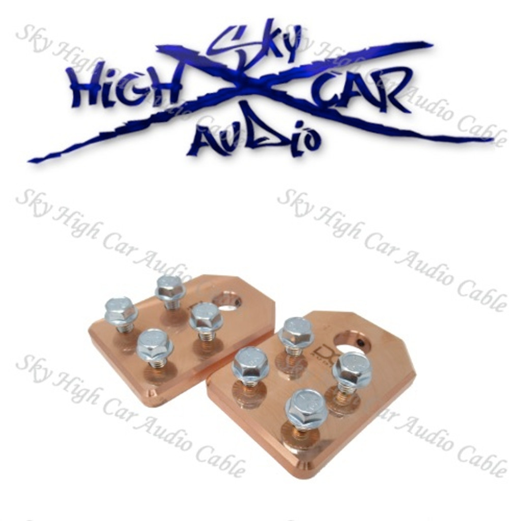 DC Audio Copper Flat 4 Spot SAE Battery Terminals