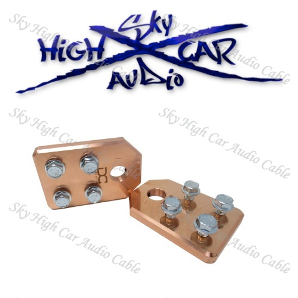 DC Audio Copper Flat 4 Spot SAE Battery Terminals