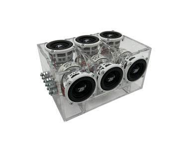 SMD Clear Acrylic Enclosure for 4 Subs - B2 Audio 2" 4-Ohm Rampage RC2 ...