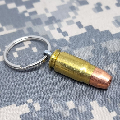 357 Sig Caliber Recycled Brass Bullet Keychain - Soo Charming