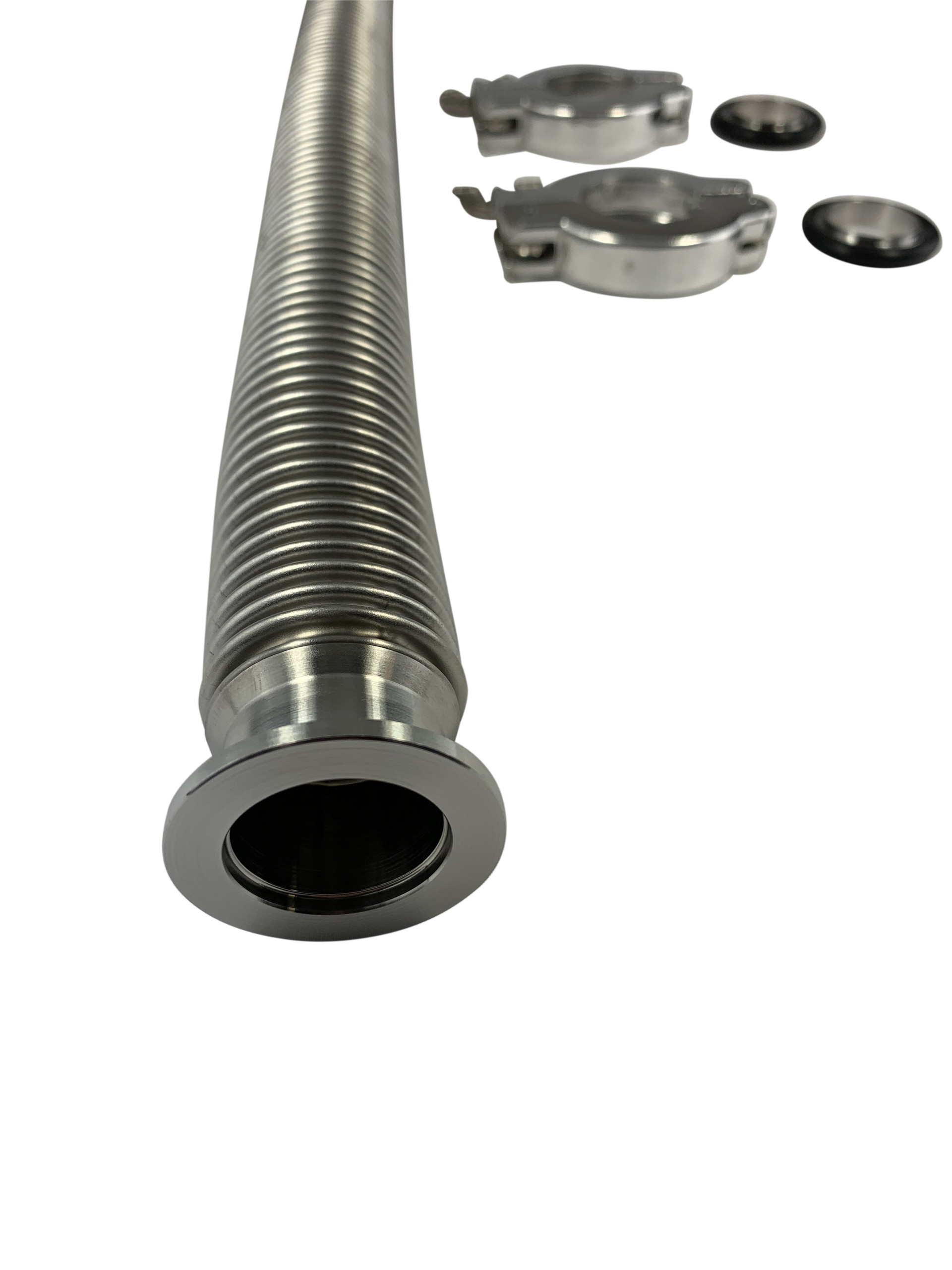 20" Thin-walled Stainless Bellow Vacuum Hose with NW25 Fittings