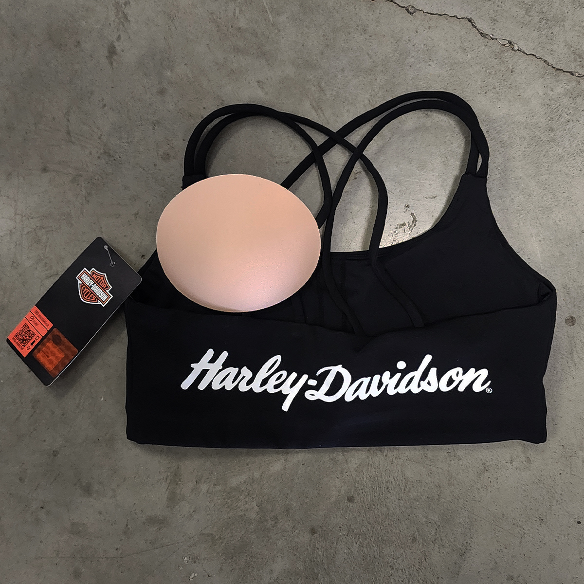 Harley-Davidson Women's X-Back Strappy Sports Top with Removable Cups