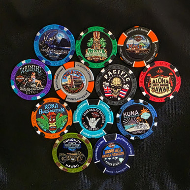 Harley-Davidson Full Color Poker Chips Complete Set of 12
