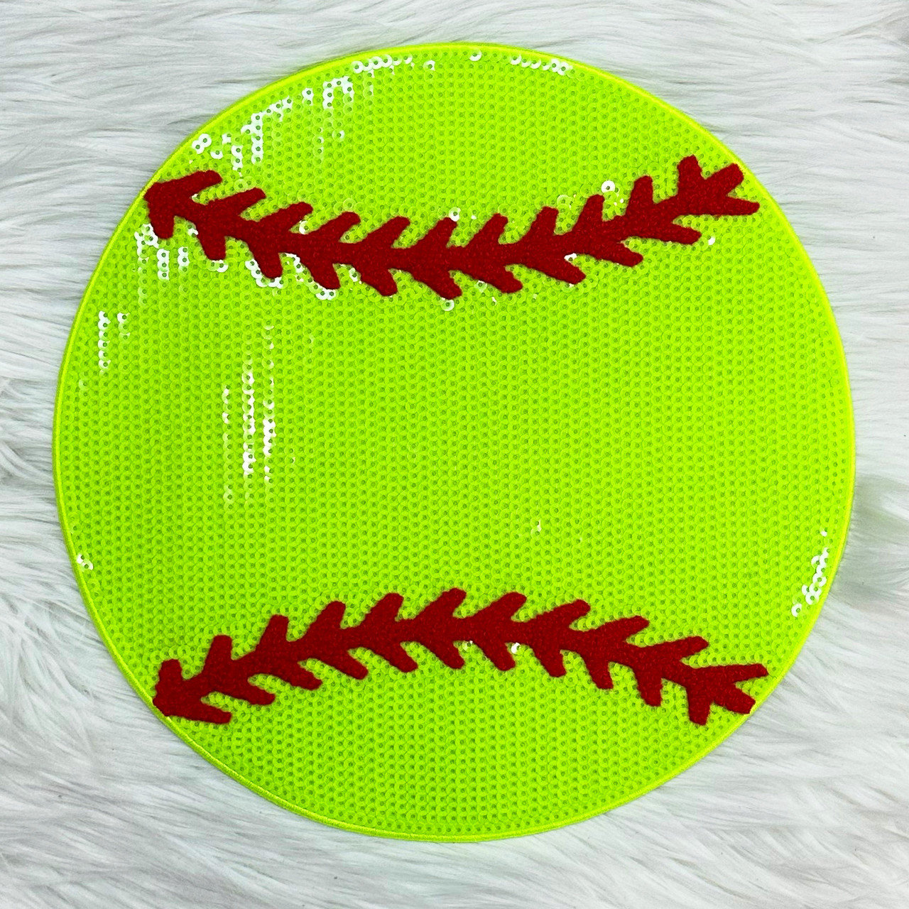 Sequins Softball Chenille Patch