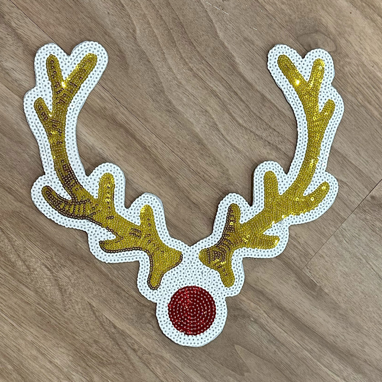 LARGE Sequin Reindeer Chenille Patch