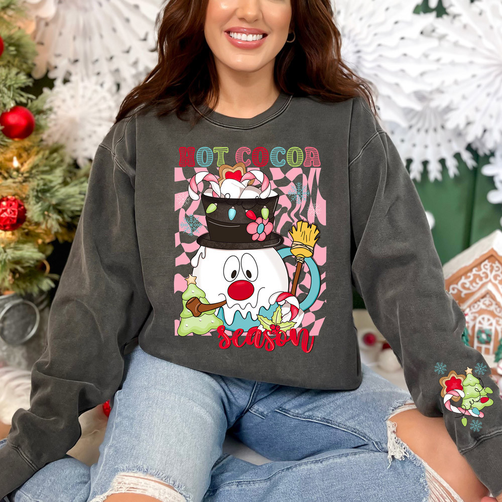 Hot Cocoa Season Red/Black DTF Heat Transfer