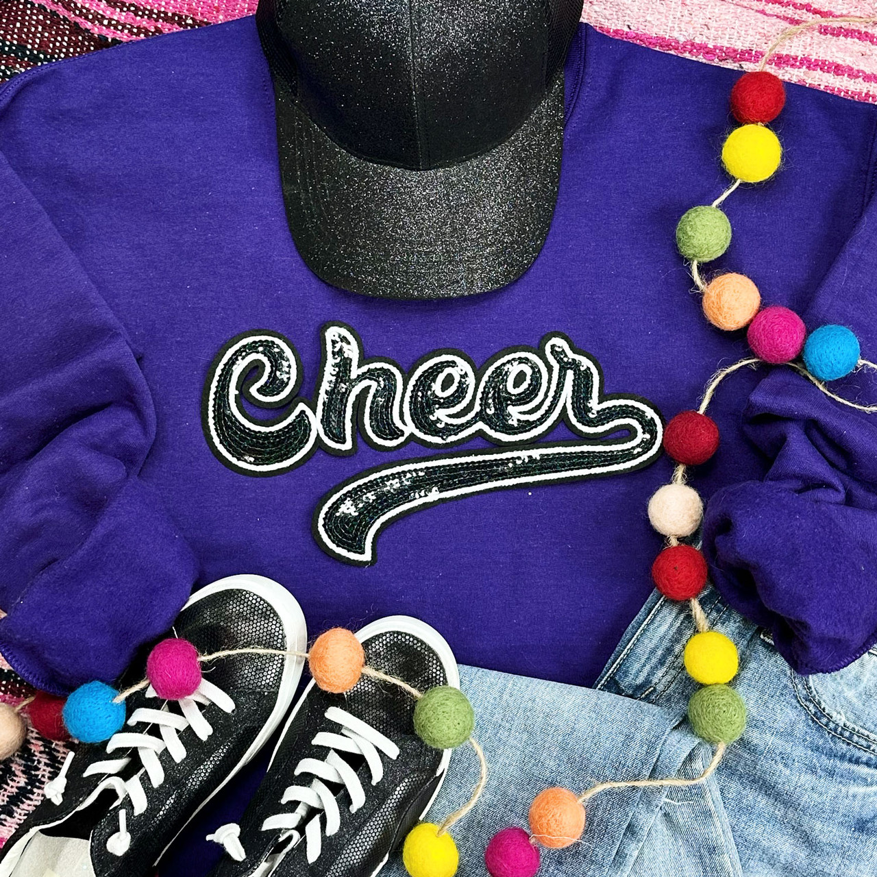 Red Cheer Sequin Patch
