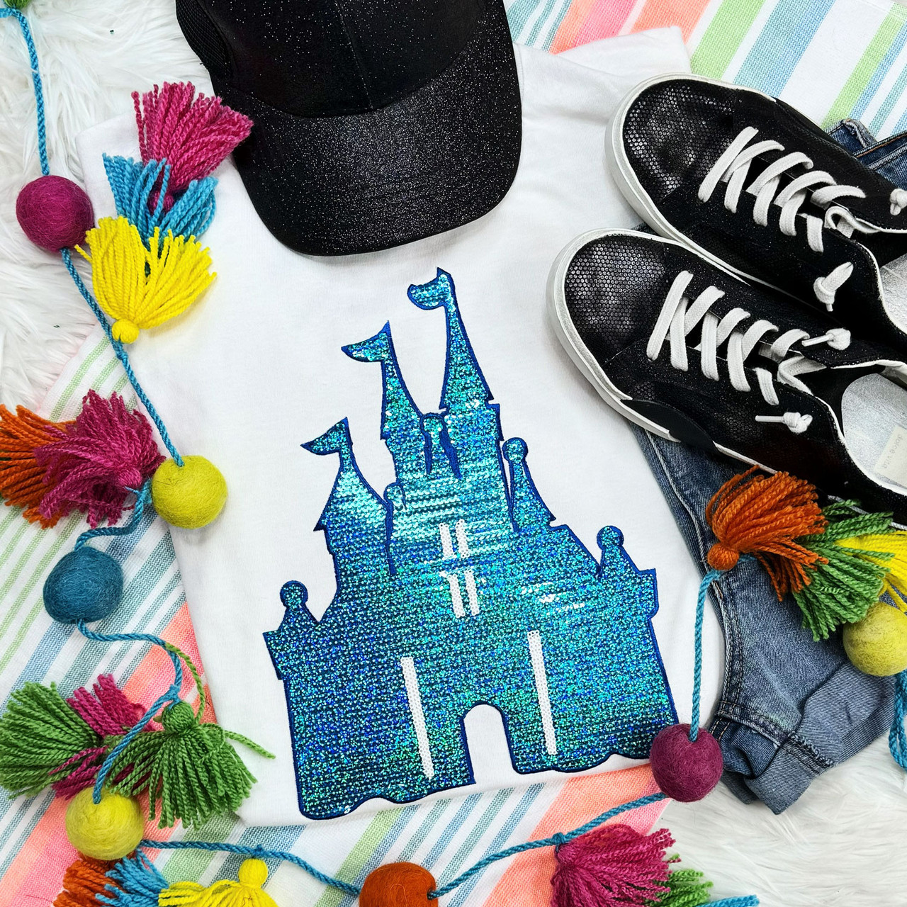 Firecracker Red and Blue Sequin Patch