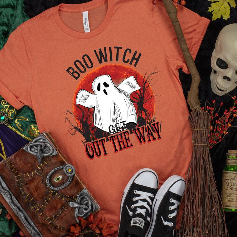 Boo Witch Get Out The Way Screen Print Heat Transfer - Trendy Transfers
