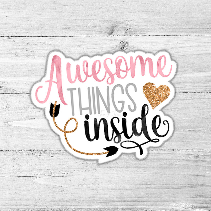 Awesome Things Inside Packaging Sticker Sheet - Trendy Transfers
