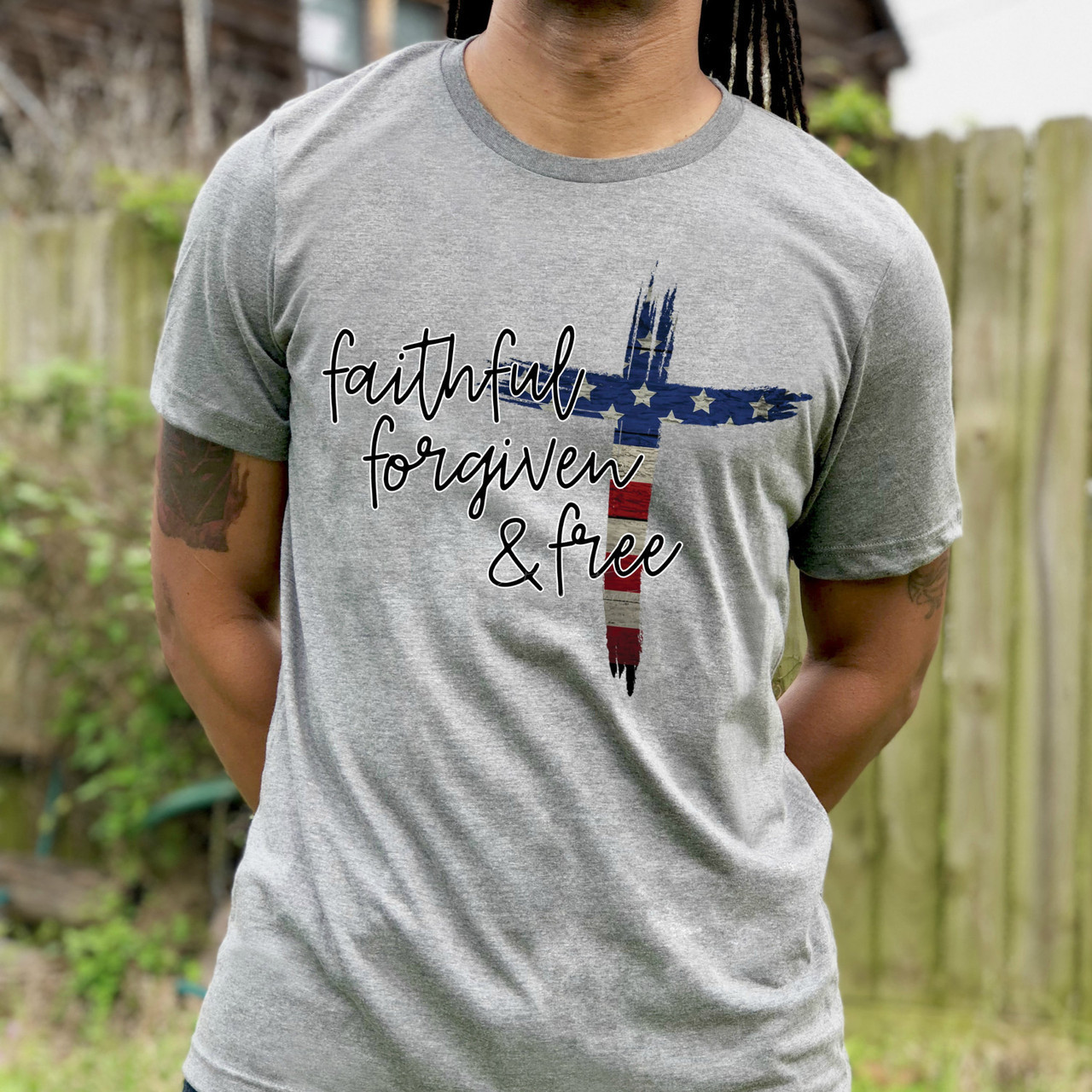 USA Flag Cross DTF Heat Transfer