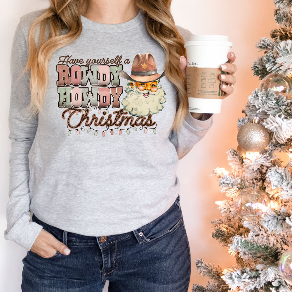 Rowdy Howdy Christmas DTF Heat Transfer