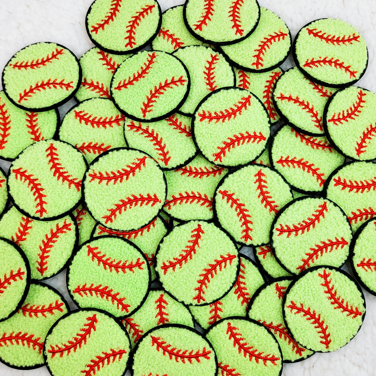 Softball Chenille BALL Patch 2" - Trendy Transfers