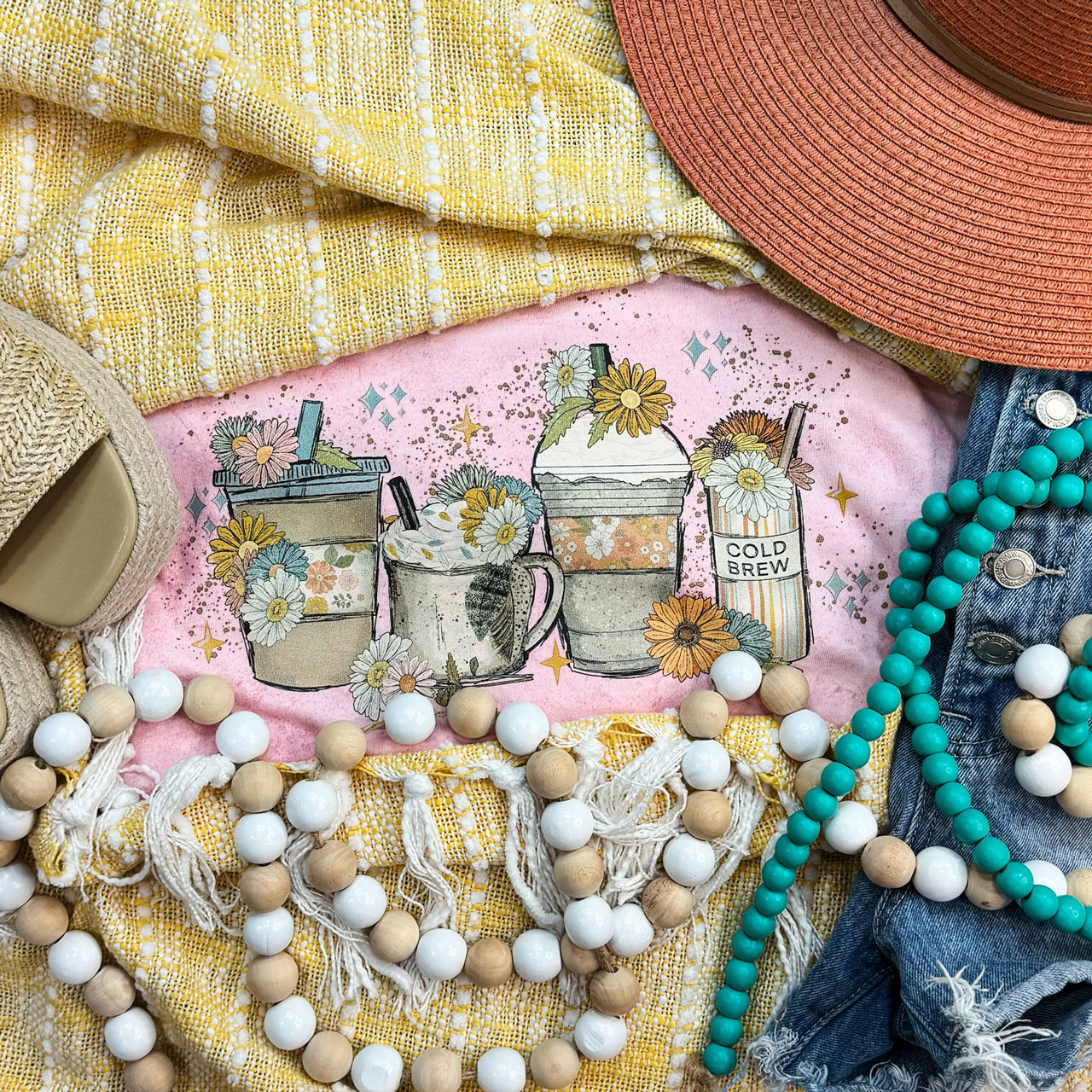 Sunflower Latte Screenprint Transfer