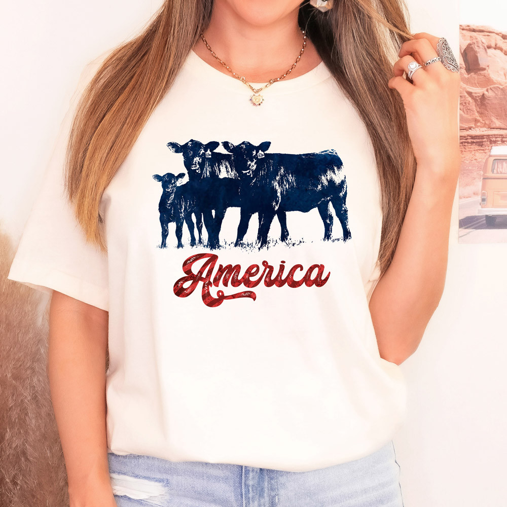 America Cows DTF Heat Transfer