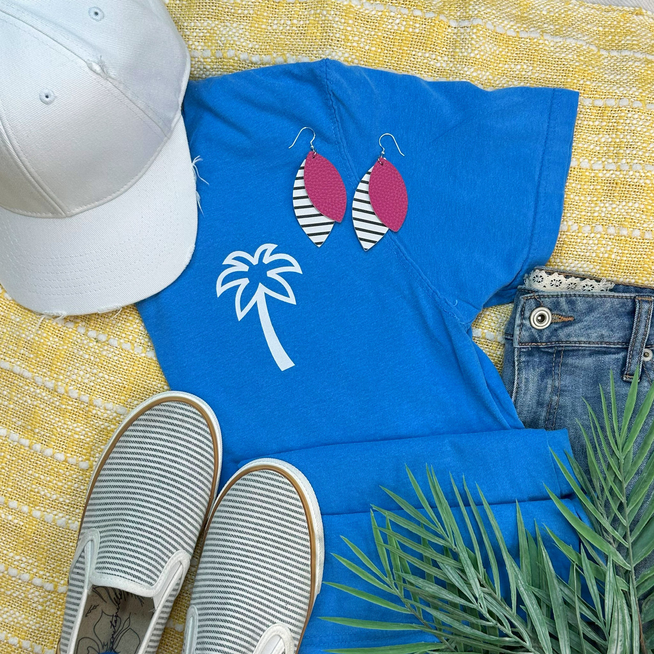 White Palm Tree Screen Print Heat Transfer