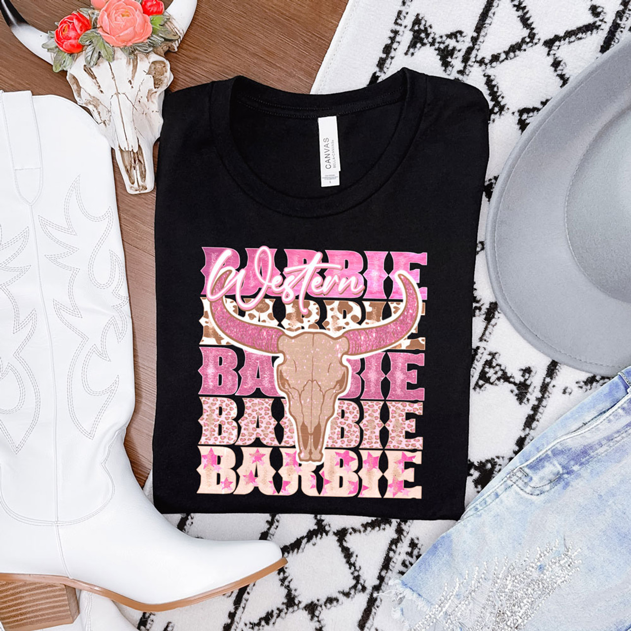 Western Barbie Stacked Dtf Heat Transfer