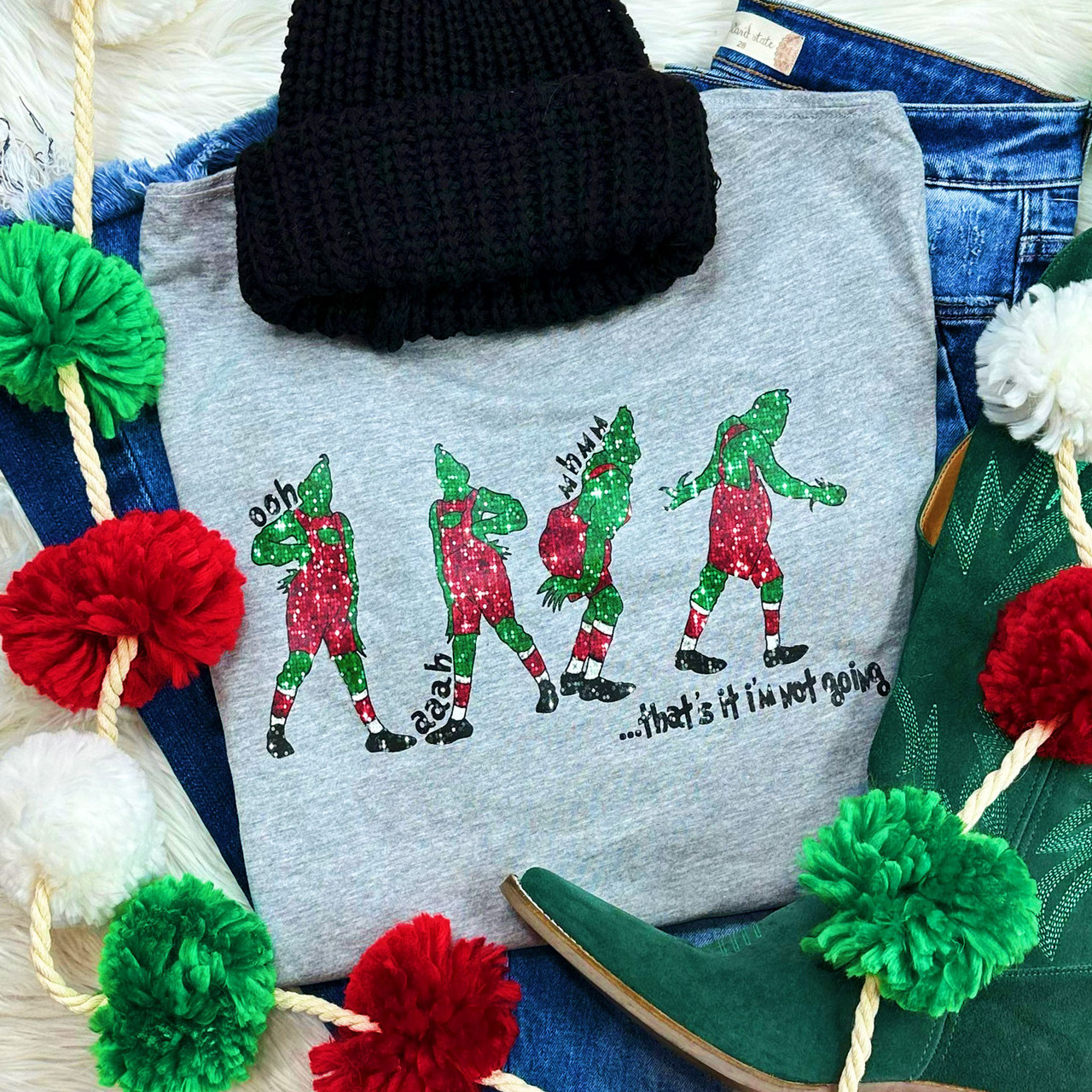 Green Guy Faux Sequins Screen Print Heat Transfer