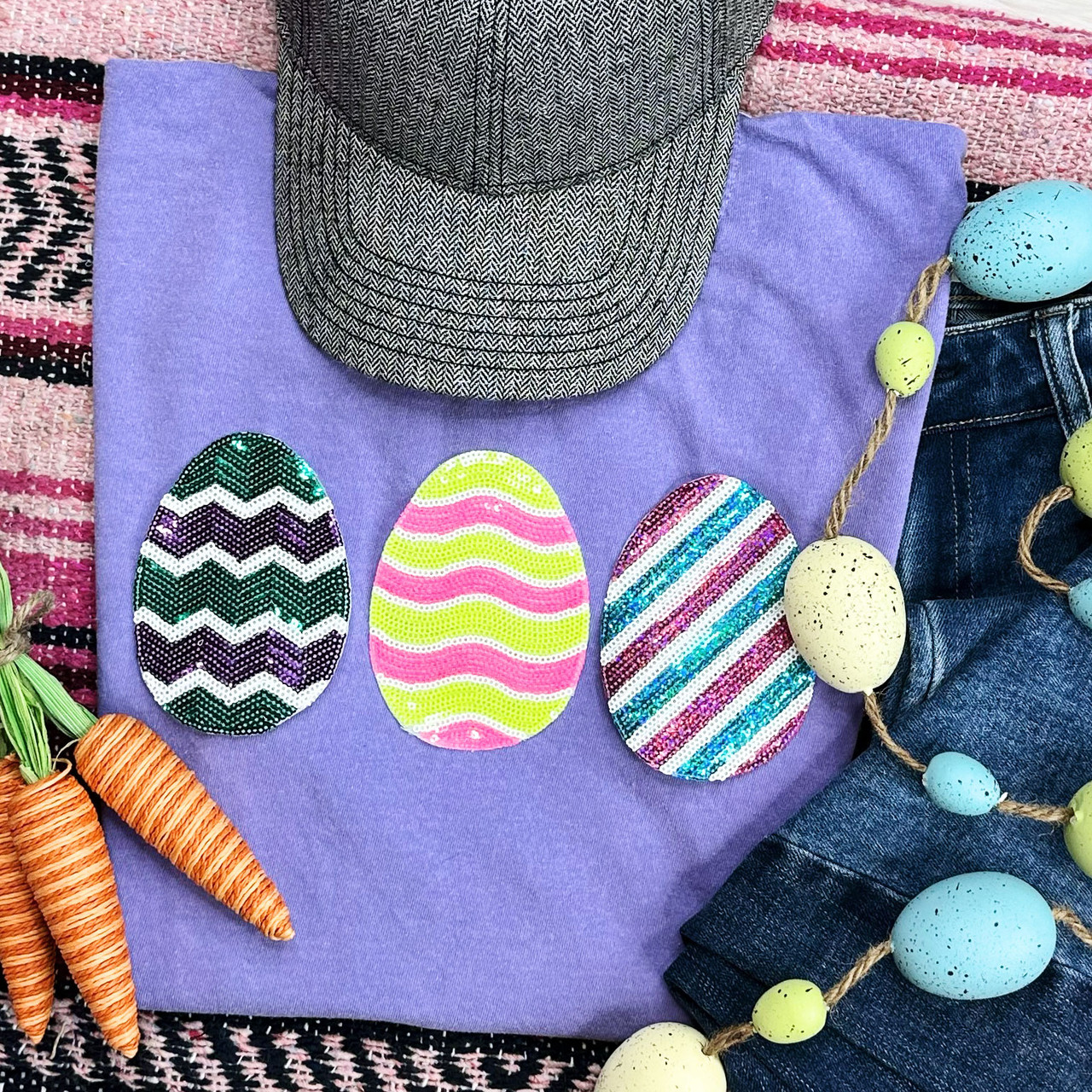 Sequin Easter Eggs Pocket Sized Patch BUNDLE