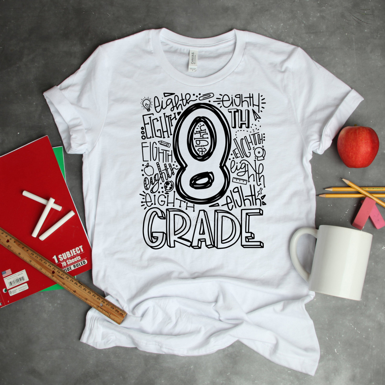 Eighth Grade Typography Word Art Sublimation Transfer - Trendy Transfers