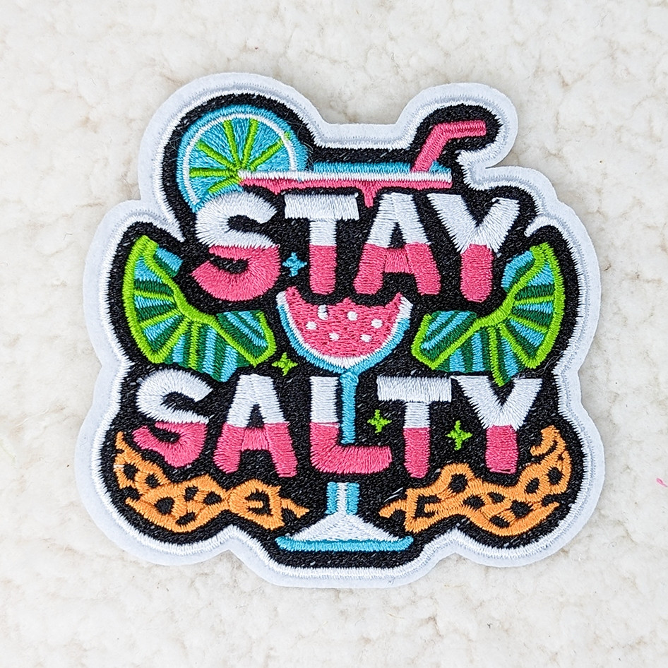 Stay Salty Embroidered Hat Patch | Trendy Transfers