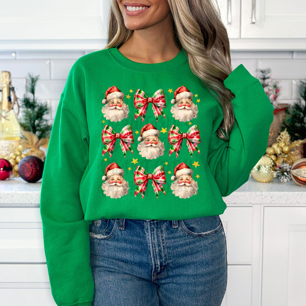 Santa Christmas Bow DTF Heat Transfer